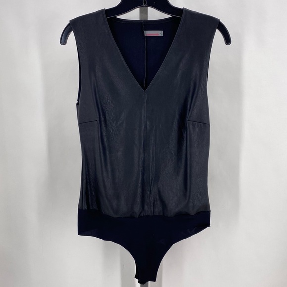 Commando | Tops | Nwt Commando Black Faux Leather Bodysuit | Poshmark